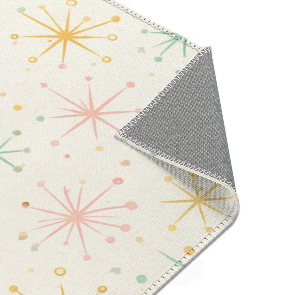The Atomic Pastel Area Rug — Retro Starburst Print (Chenille) – Pure ...