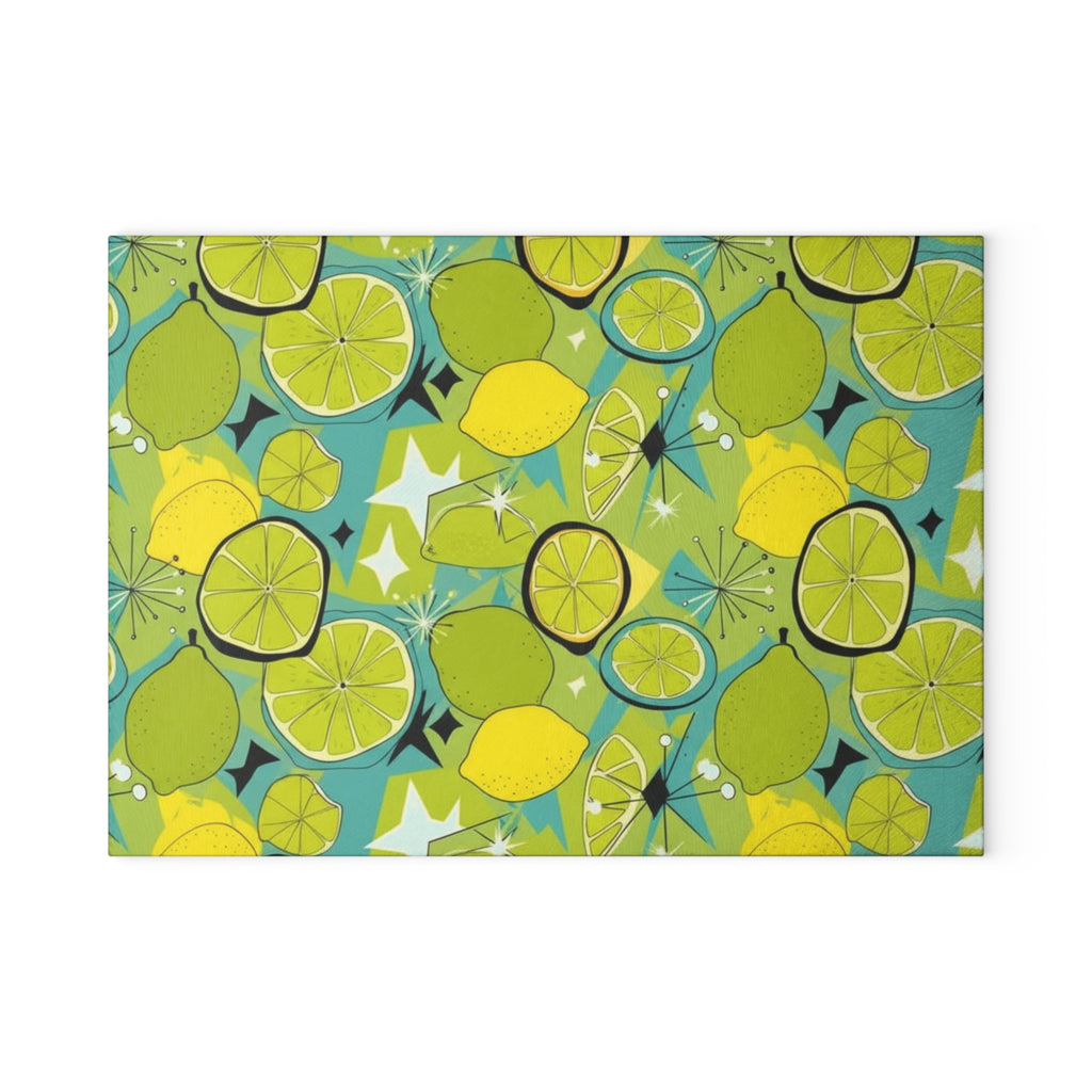 The Atomic Citrus Glass Cutting Board — Retro Kitchen Art – Pure Mid ...