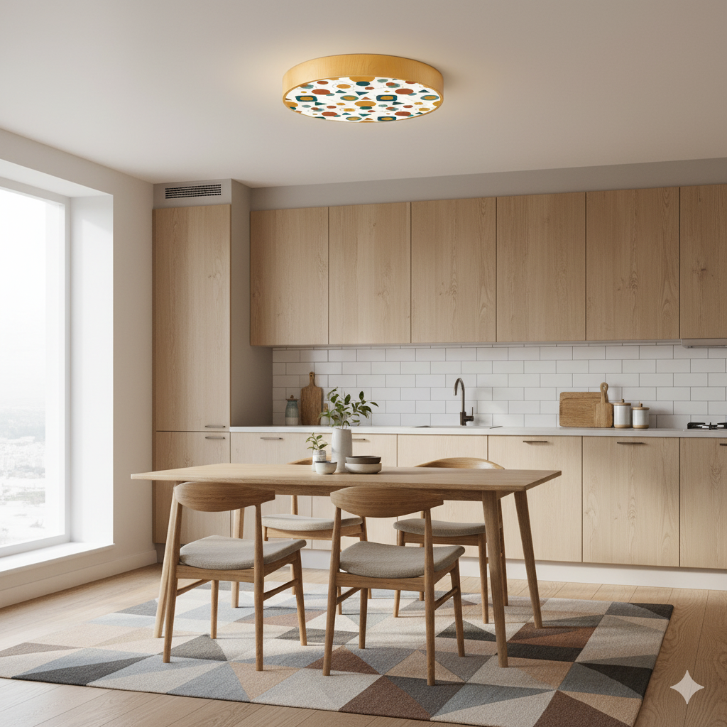 The "Atomic Horizon" Geometric Flush Mount LED Light – Pure Mid Century