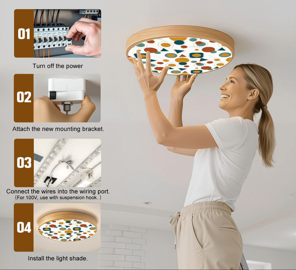 The "Atomic Horizon" Geometric Flush Mount LED Light – Pure Mid Century